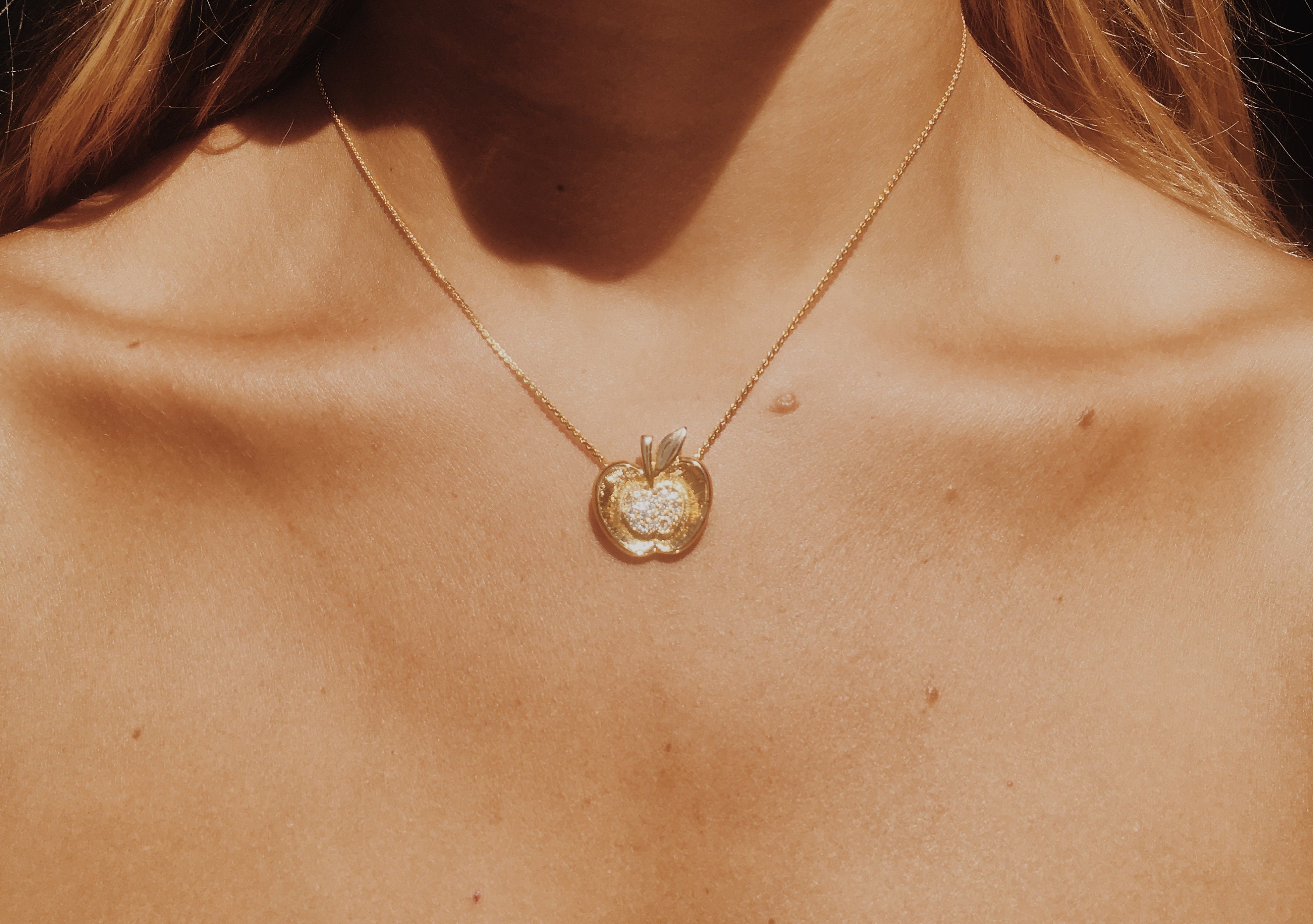 Gold Apple Necklace - Etsy