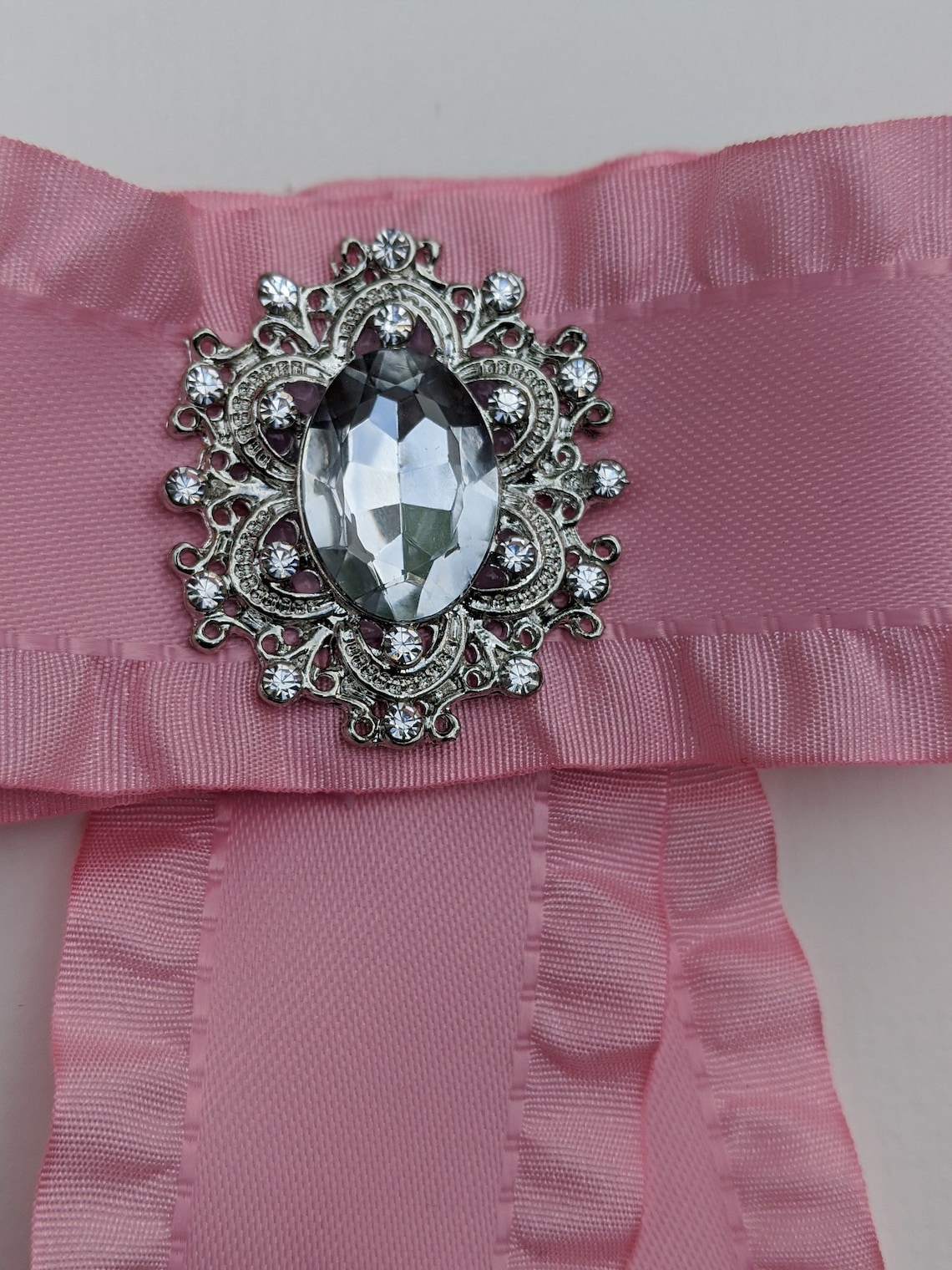 Broche rose de collier de ruban de chéri | Etsy