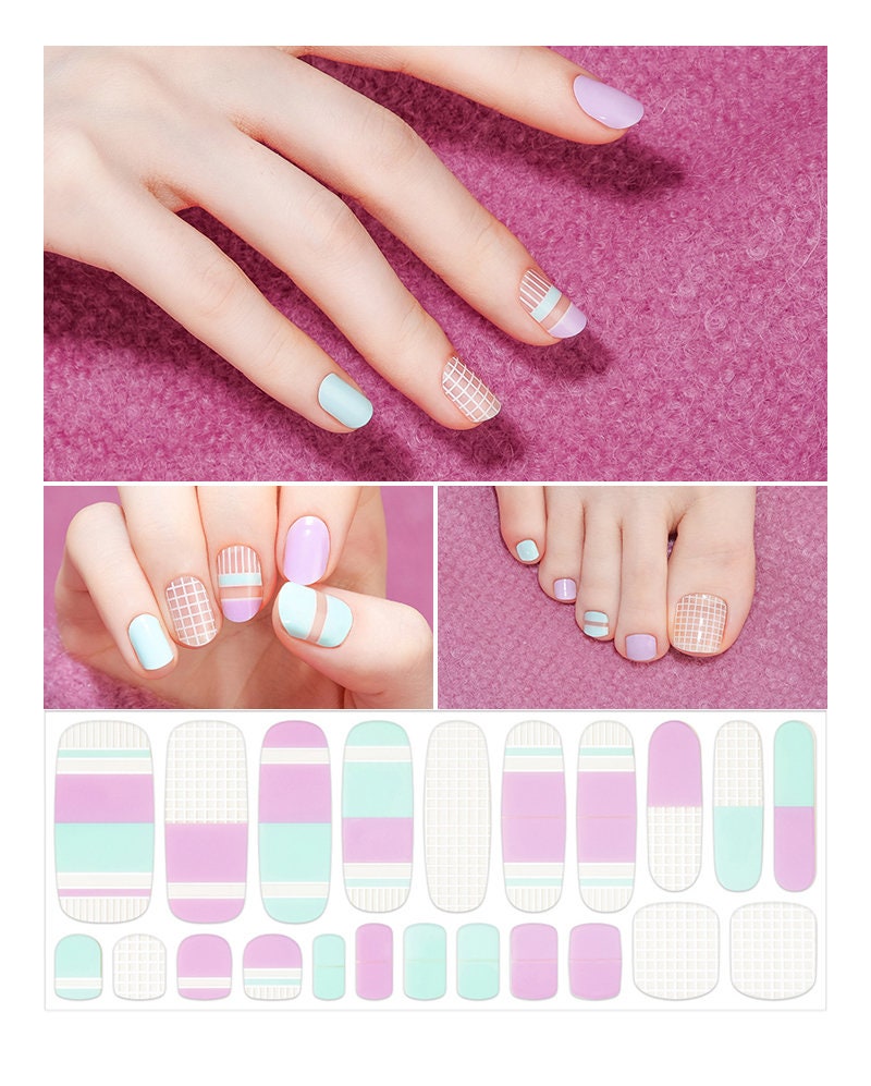 White Window Check Nail Art / 8S15 Just Too Cute / VIKA | Etsy