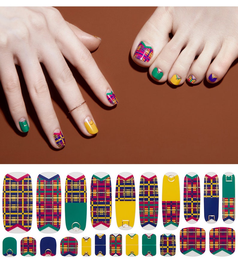 Vivid Check French Design Nail Art / 8F04 Haute Couture / VIKA - Etsy