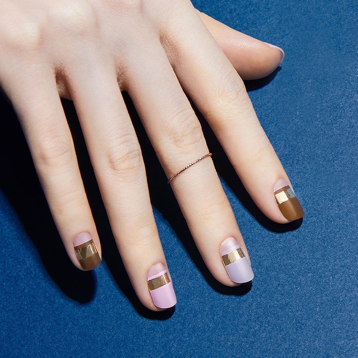 Thick Gold Line French Nail Art / 8F20 Pink Sunshine / VIKA - Etsy