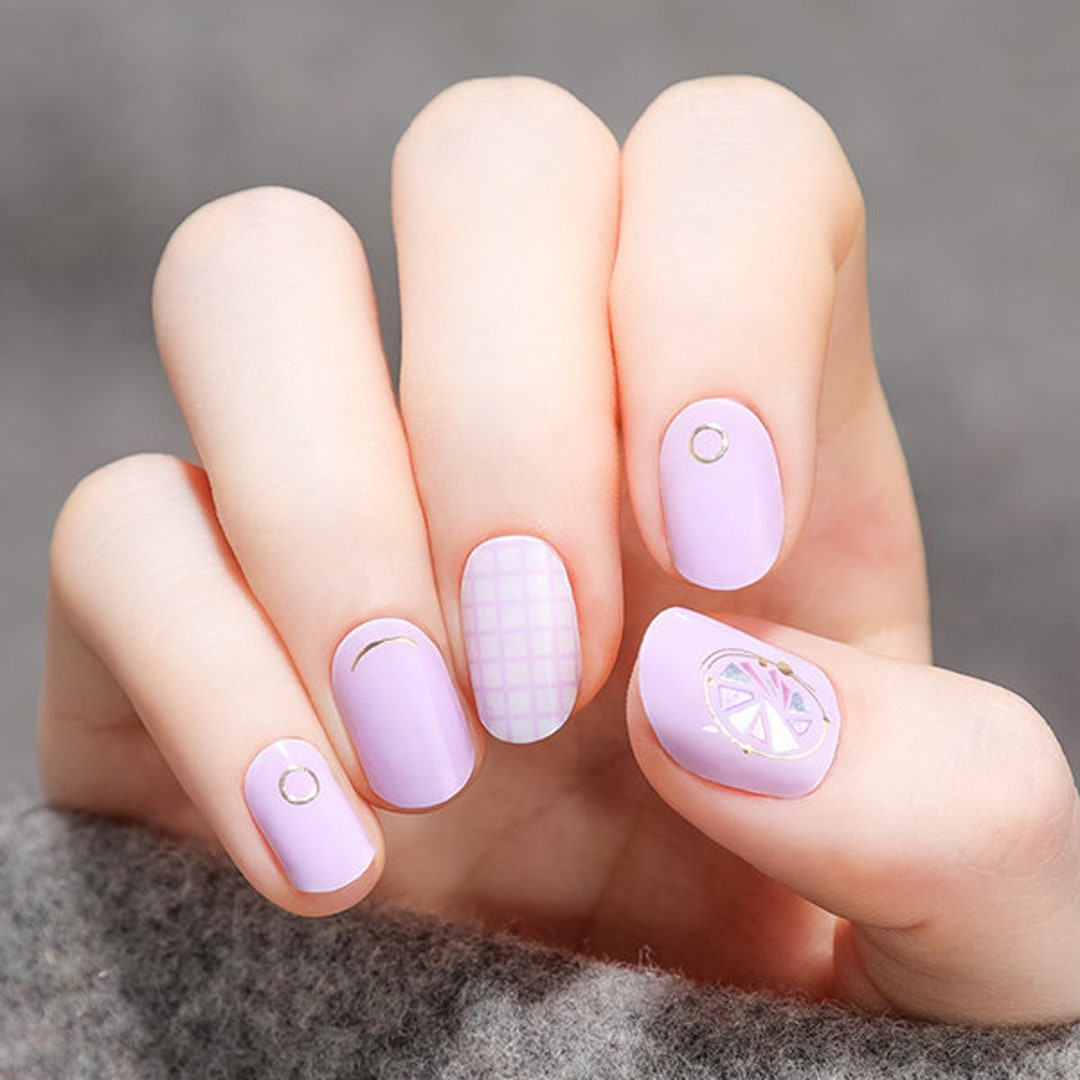 Lavender Gem Graphic Design Nail Art / 8S13 Follow Me / VIKA NAILJAM ...