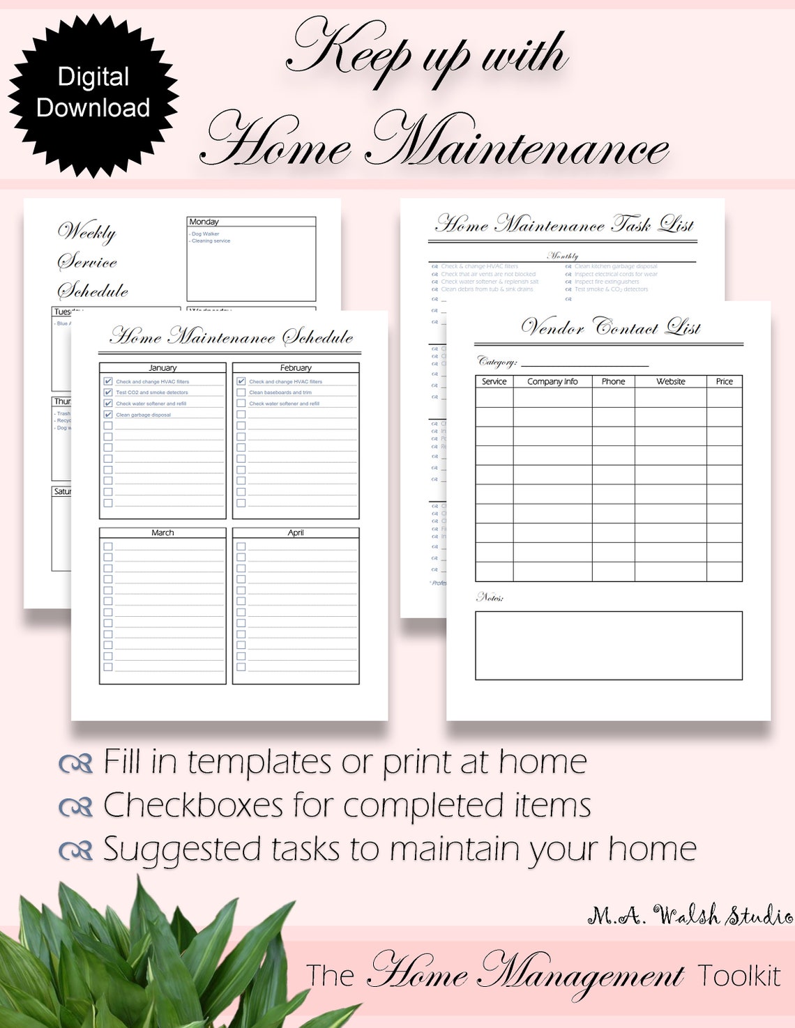 Home Management Binder Printables, Classic Toolkit, EDITABLE, Digital ...