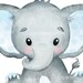 Gray Watercolor Boy Elephant Clip Art, Very Cute Little Peanut, Gray ...