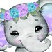 Purple Teal Elephant Clip Art Watercolor Cute Little | Etsy