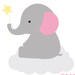 Watercolor Girl Elephant Clip Art, Very Cute Little Peanut,pink Gray ...