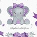 Purple Elephant Clip Art, Watercolor. Watercolor Baby Peanut Clipart ...