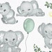 Elephant Clip Art, Watercolor. Watercolor Baby Elephant Clipart, Gray ...