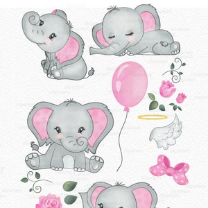 Elephant Girl Clip Art, Watercolor. Watercolor Baby Elephant Clipart ...