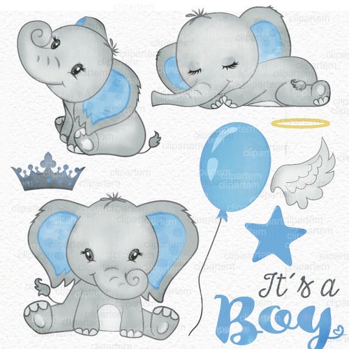 Elephant Boy Clip Art Watercolor. Watercolor Baby Peanut - Etsy
