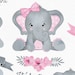 Baby Elephant Girl Clip Art, Cute Little Girl Peanut in Pink and Gray ...