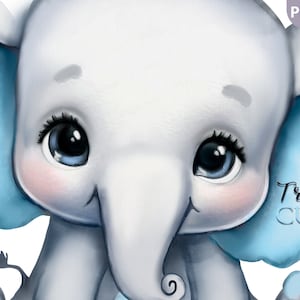 Elephant Image Cute Baby Boy Elephant PNG Digital File Printable at ...