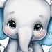 Elephant Image Cute Baby Boy Elephant PNG Digital File Printable at ...