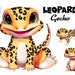 Cute Leopard Gecko Lizard 3 PNG Digital Images Wall Art, Sublimation ...