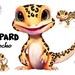 Cute Leopard Gecko Lizard 3 PNG Digital Images Wall Art, Sublimation ...