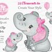 Elephant Girl Clip Art, Watercolor. Watercolor Baby Elephant Clipart ...