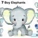 Watercolor Elephant Boy Clip Art, Baby Blue Elephant, Mint Green ...