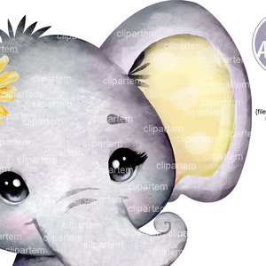 Elephant Sunflower Baby Shower Decorations, Elephant Baby Girl Yellow ...