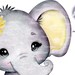 Elephant Sunflower Baby Shower Decorations, Elephant Baby Girl Yellow ...
