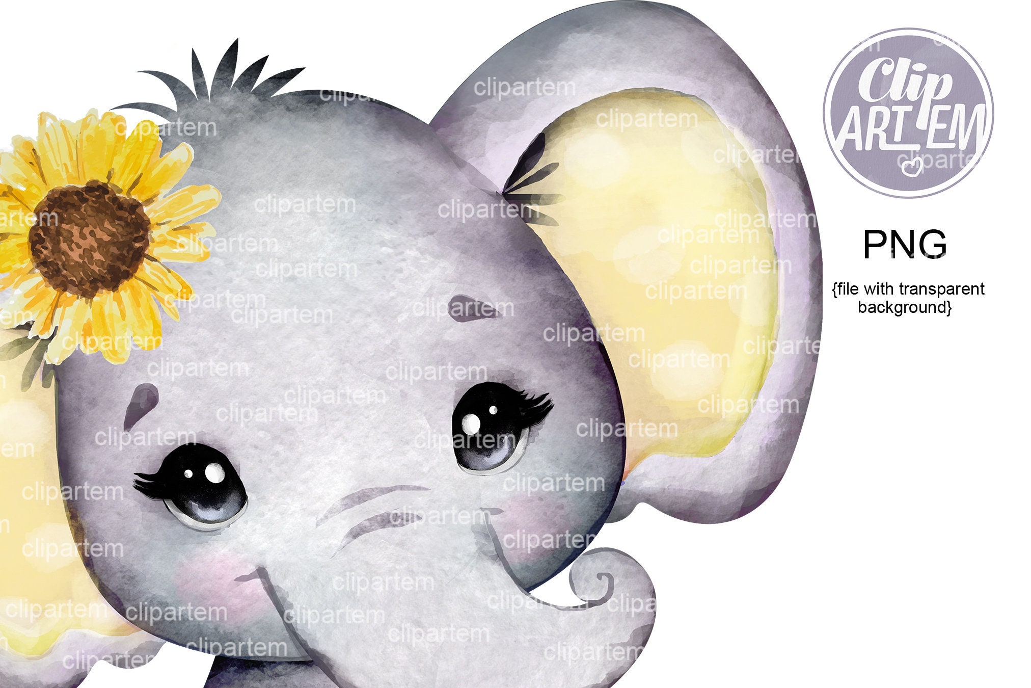 Elephant Sunflower Baby Shower Decorations, Elephant Baby Girl Yellow ...