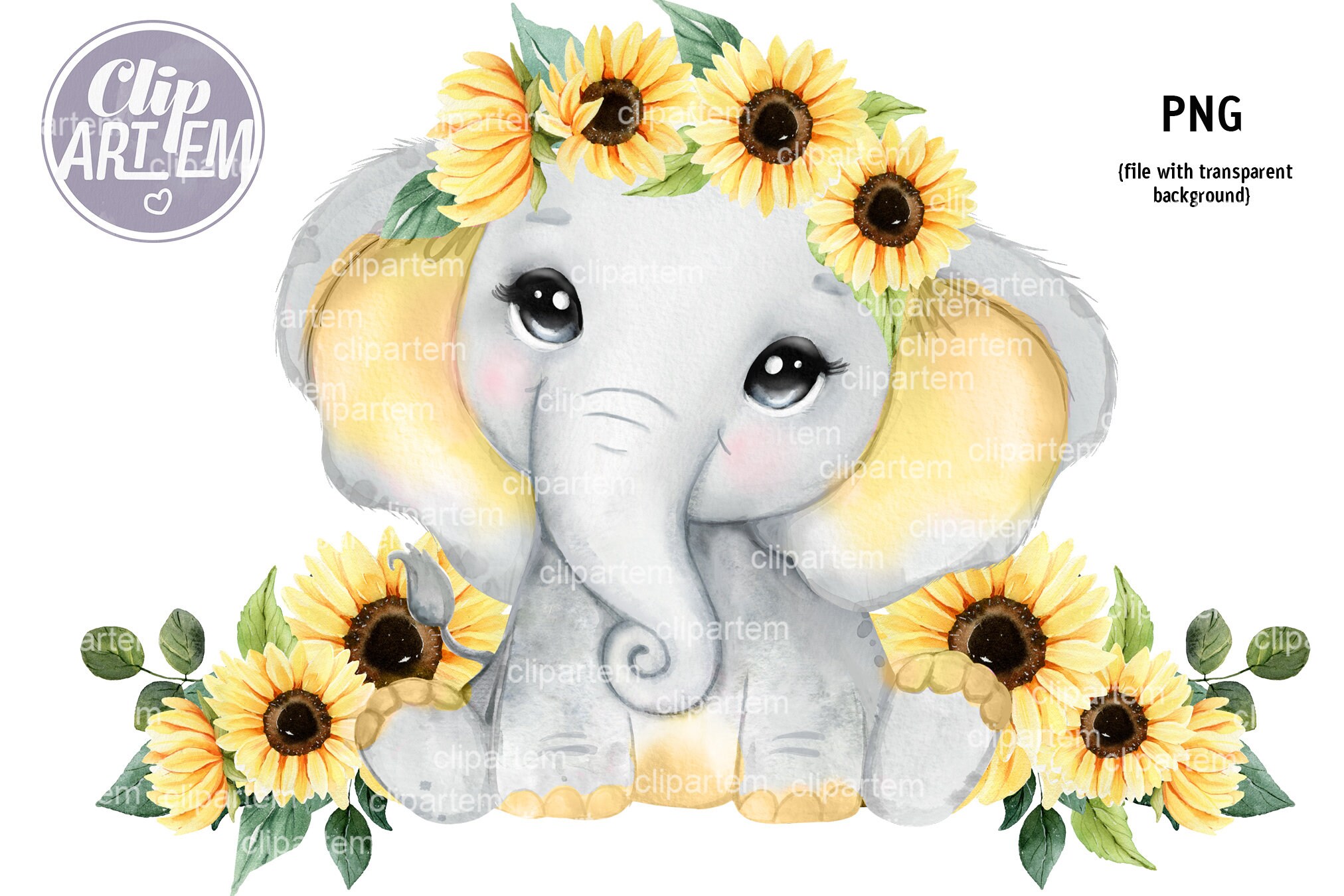 Elephant Sunflower Baby Shower Decorations Elephant Baby Girl - Etsy