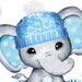 Elephant Clip Art Blue Winter Hat, Very Cute Little Peanut, Baby Blue ...