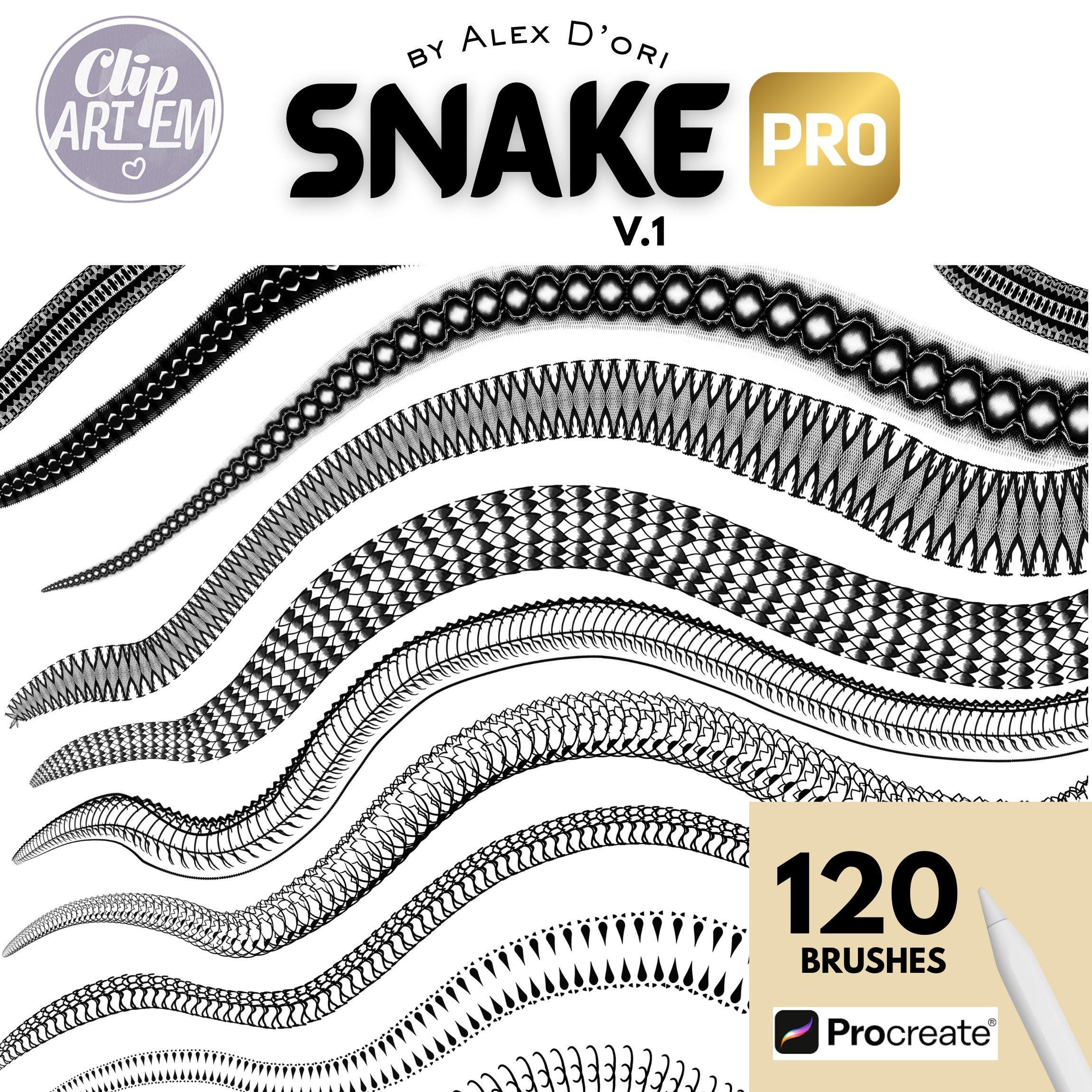 Snake Procreate Brushes 120 Snake Skin Scale Brush Set for Procreate ...