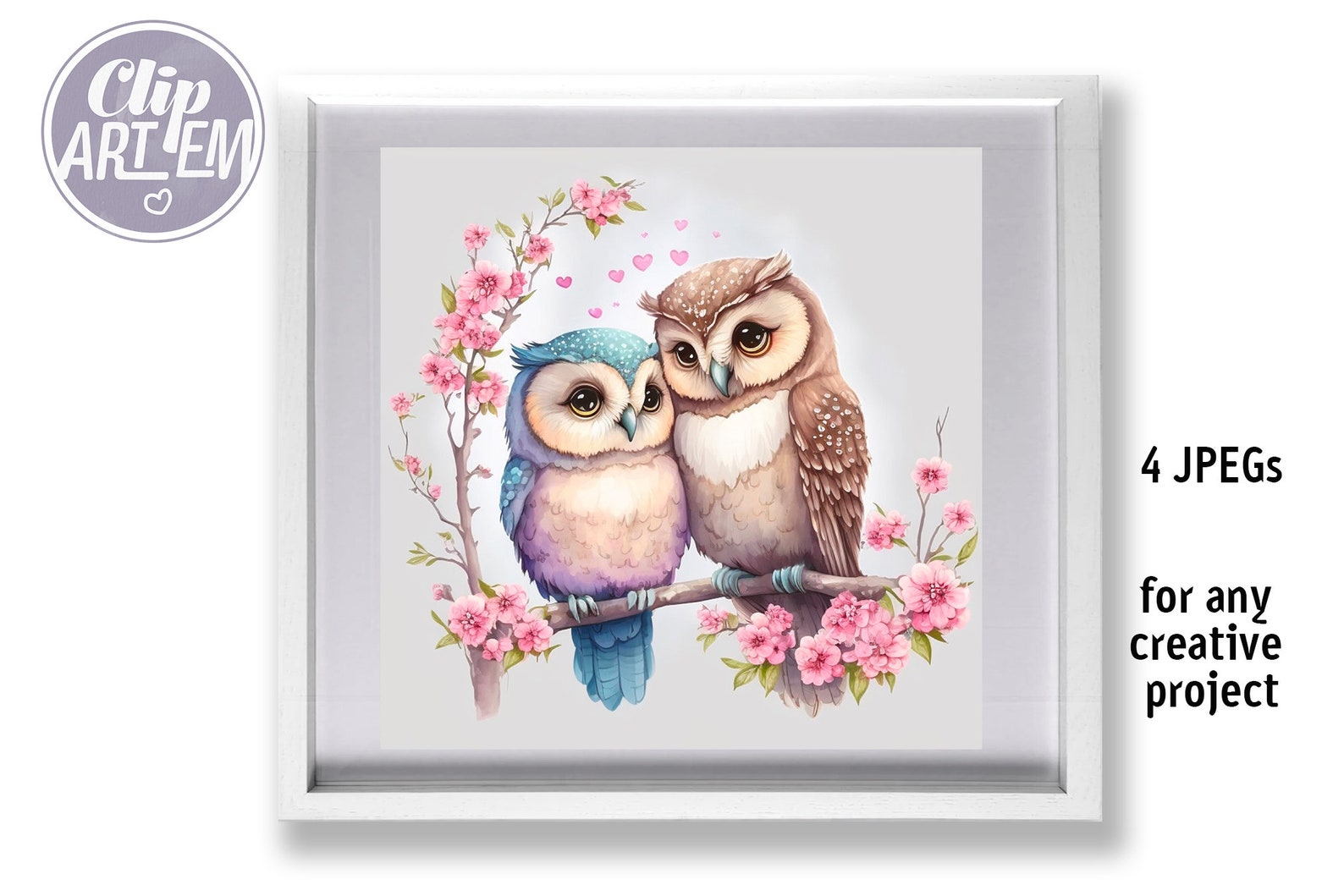 Two Owls in Love Wall Art Print Digital File. Love Owls - Etsy