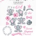 Baby Elephant Girl Clip Art, Cute Little Girl Peanut in Pink and Gray ...