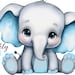 Watercolor Girl Elephant Clip Art, Very Cute Little Peanut,pink Gray ...