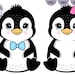 Boy Penguin Girl Penguin SVG Cutting File Clip Art Image Vector for ...