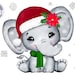 Christmas Elephant Watercolor Clip Art, Happy Holidays Girl Elephant ...
