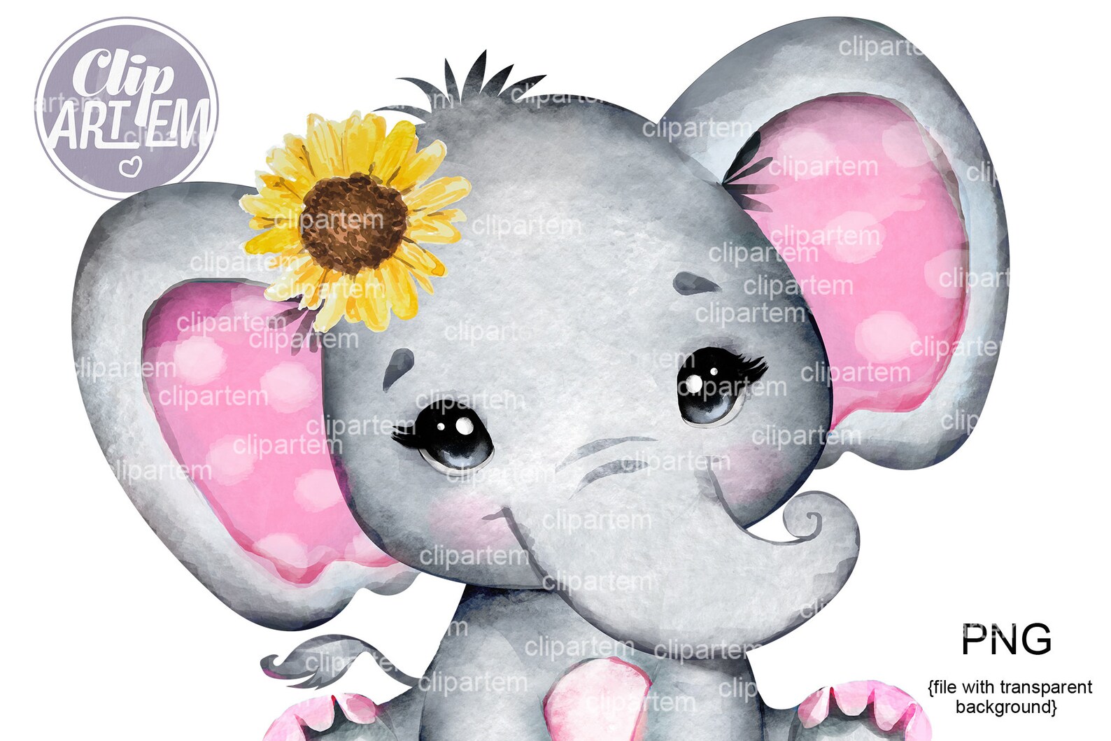 Elephant Sunflower Baby Shower Decorations, Elephant Baby Girl Pink ...