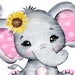 Elephant Sunflower Baby Shower Decorations, Elephant Baby Girl Pink ...