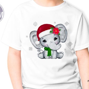 Christmas Elephant Watercolor Clip Art, Happy Holidays Girl Elephant ...