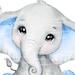 Cute Elephant Boy Clip Art, Watercolor Very Cute Little Peanut, Blue ...