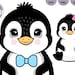 Boy Penguin Girl Penguin SVG Cutting File Clip Art Image Vector for ...