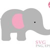 Watercolor Girl Elephant Clip Art, Floral Little Peanut,pink Roses ...