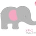 Watercolor Girl Elephant Clip Art, Very Cute Little Peanut,pink Gray ...
