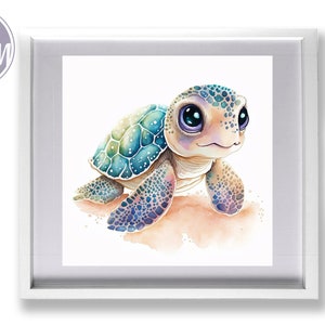 Baby Turtle Bundle Wall Art, Cute Little Turtles for Boy and Girl Nursery, Wall Hanging, Wall ...