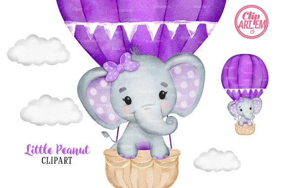 Purple Elephant Clip Art