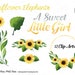 Sunflower Elephant Watercolor Clip Art Set for Creative Projects, Decor ...
