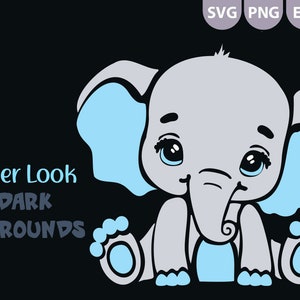 Super Cute Layered Elephant Cutting SVG File, Cute Baby Boy Elephant ...