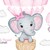 Watercolor Girl Elephant Clip Art, Very Cute Little Peanut,pink Gray ...