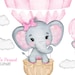 Watercolor Girl Elephant Clip Art, Very Cute Little Peanut,pink Gray ...