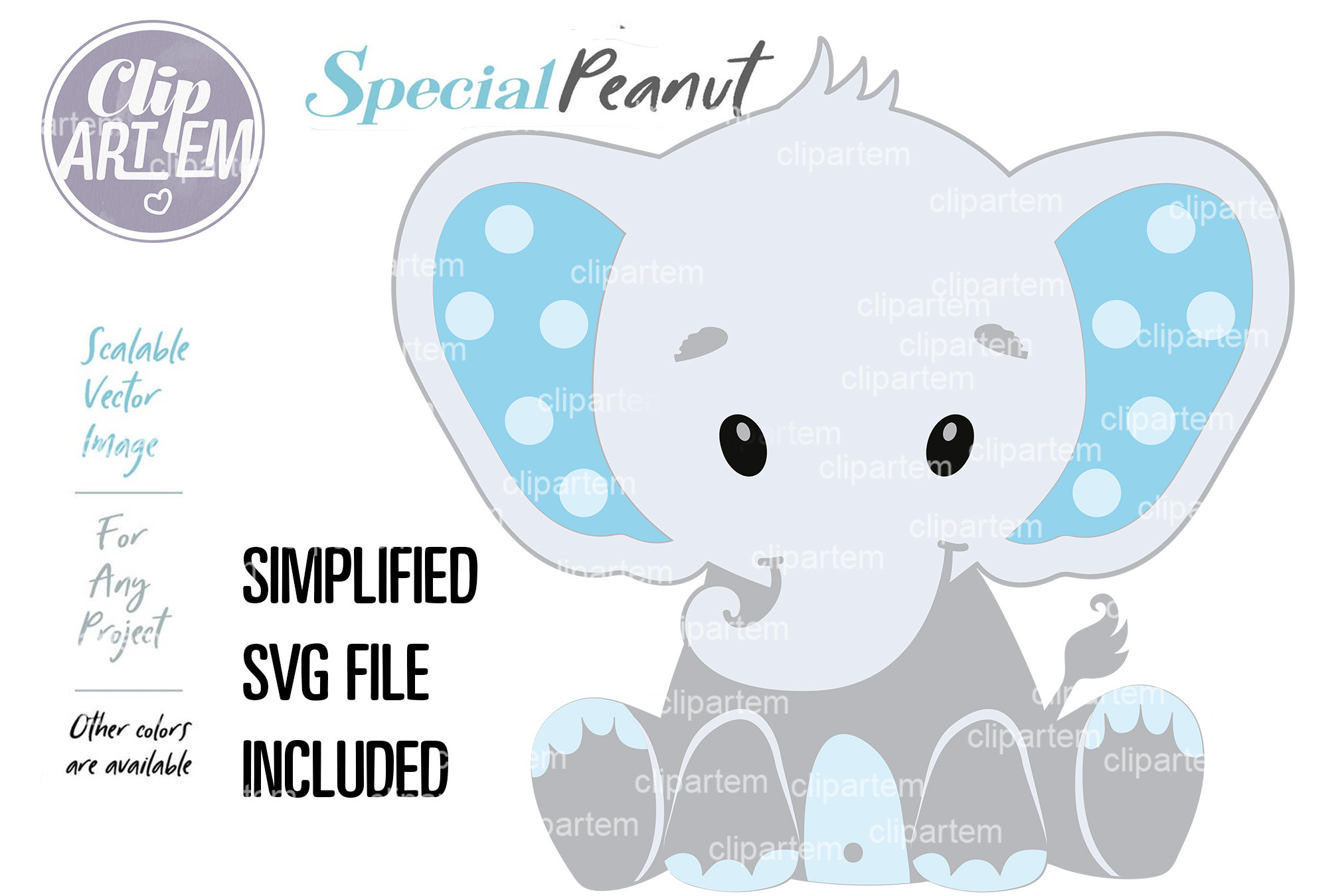 Boy Elephant Vector Watercolor Elephant Clip Art Scalable - Etsy