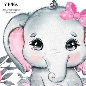 Pink Baby Elephant Clip Art, Watercolor Very Cute Little Peanut,pink ...