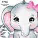 Pink Baby Elephant Clip Art, Watercolor Very Cute Little Peanut,pink ...