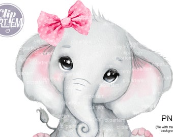 Cute Baby Elephant | Etsy