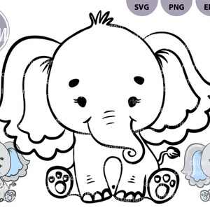 Blue Boy Elephant SVG, Cutting File, Vector, Elephant With Blue Ears ...